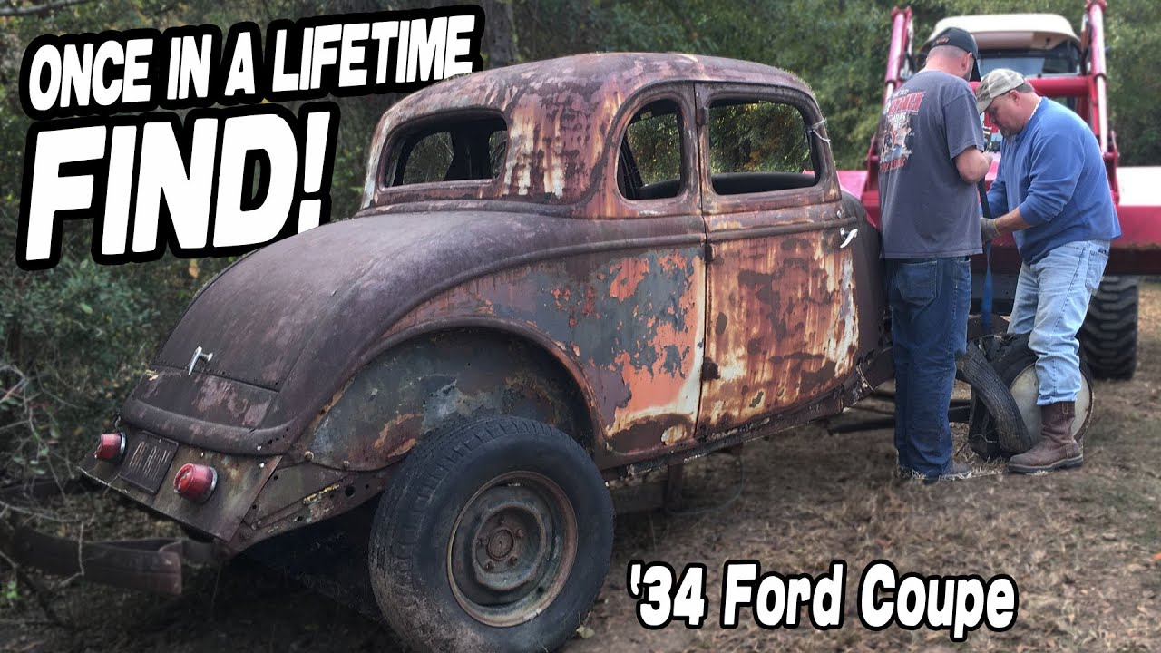 1934 Ford Coupe Real deal steel woods barn find with drag racing ...