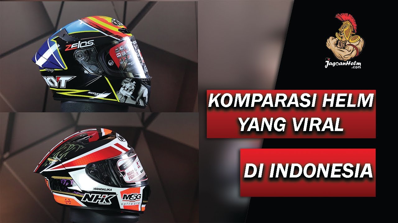 KOMPARASI HELM YANG SEMPAT VIRAL | NHK GPR TECH STREET VS KYT TT COURSE ...