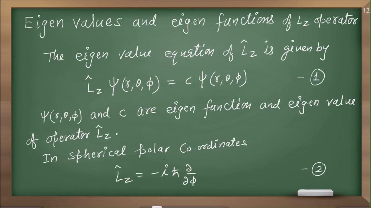 eigen values and eigen functions of z component of angular momentum / M.Sc. Chemistry - YouTube