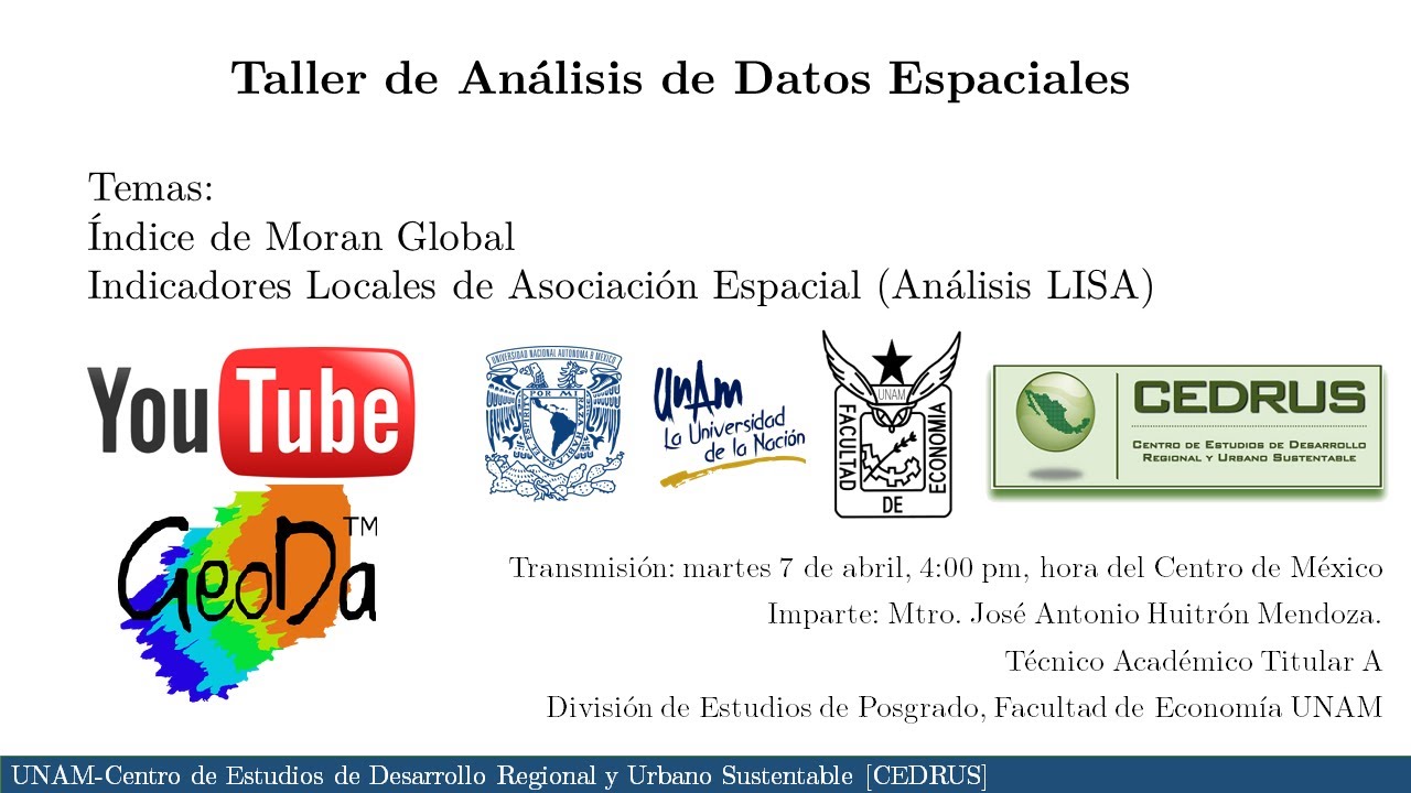 Taller De Análisis De Datos Espaciales Con Geoda Índice Global Y Local