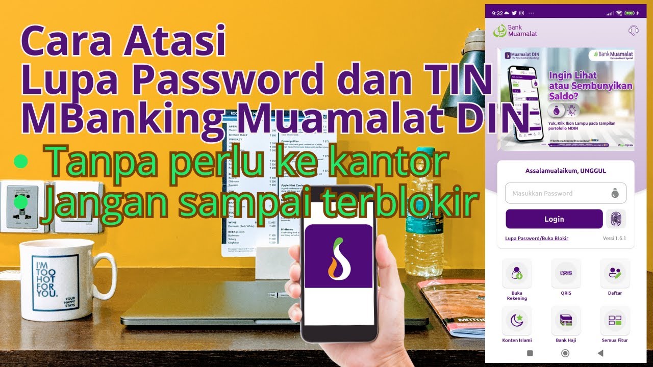 Cara mengatasi lupa password dan TIN Mobile Banking Muamalat DIN | Buat ...