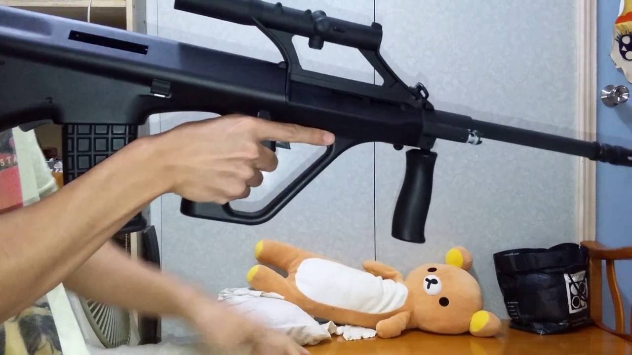 GHK Steyr AUG GBB Fire test - YouTube