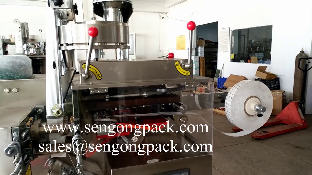 c18automatic tea bag packing machine with thread,tag and outer envelope - YouTube