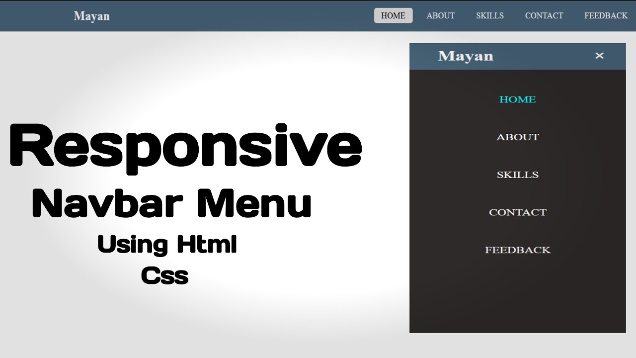 Responsive Navbar Using Html Css And Javascript Mayan Coding Youtube 5071