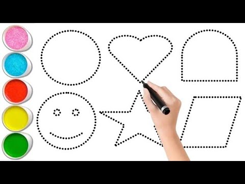 Basic shapes drawing 3d circle triangle shape color, preschool learning ...