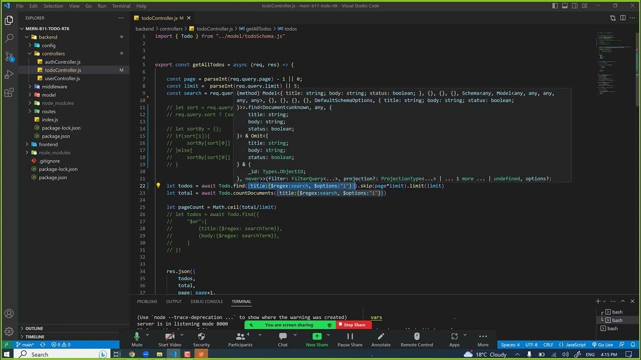 Search Sort And Pagination In Rest Api Using Nodejs Express And React Redux Toolkit Query Rtk