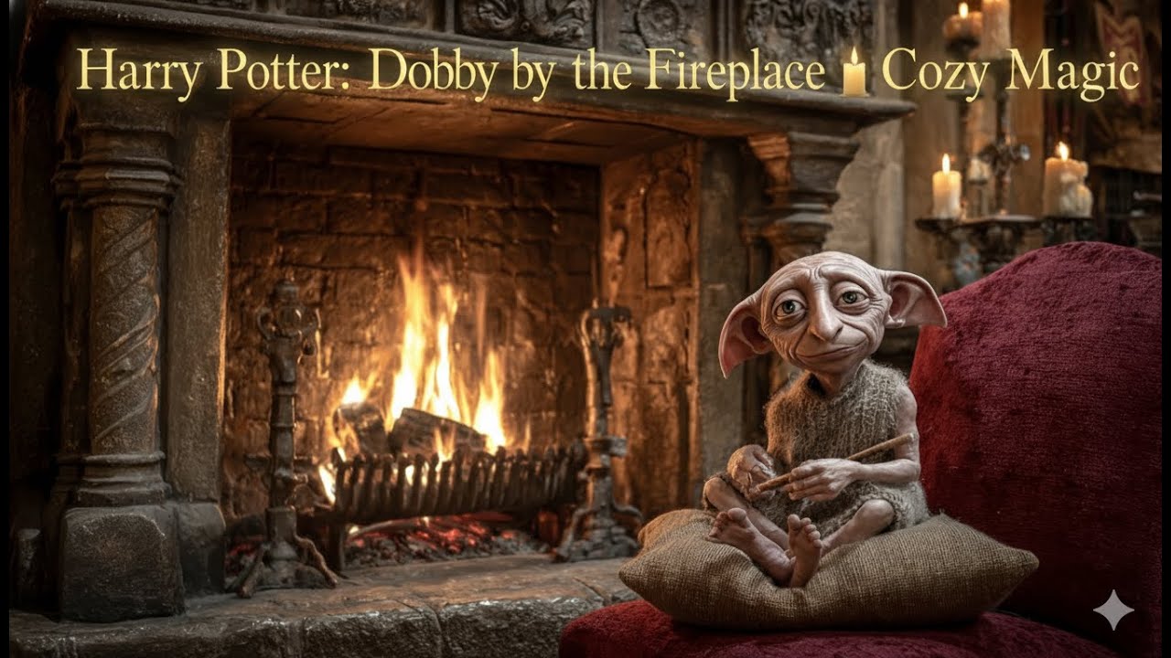 Harry Potter: Dobby by the Fireplace 🕯️ | Magical Ambience & Cozy Fire ...