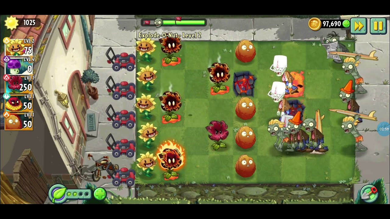 Plants Vs Zombies 2 Explode-O-Nut-Level 2 - YouTube