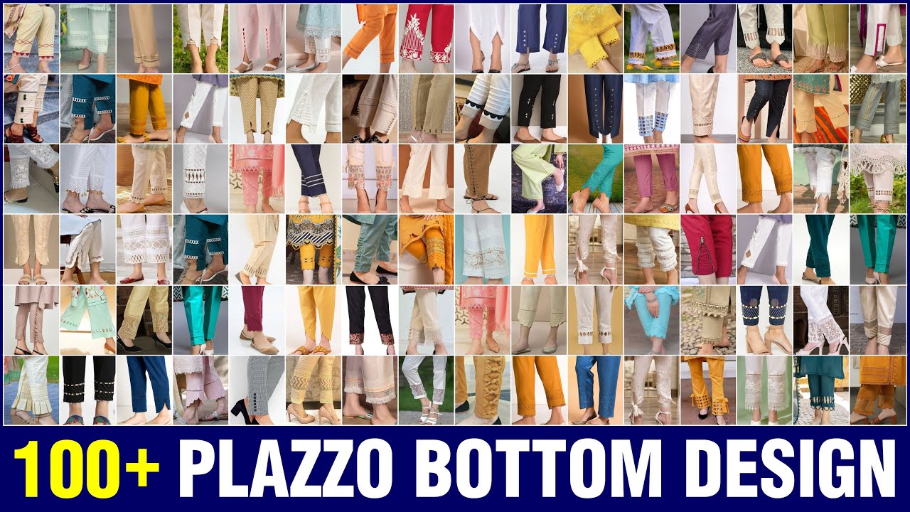 Designer Plazo Bottom Designs | Stylish Trouser Poncha Design | Pant ...