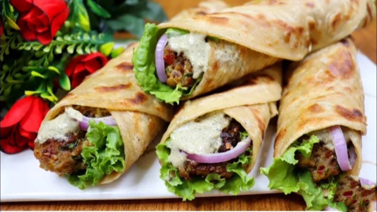 Chicken Seekh Kebab Paratha Roll Recipe By Zymal's | Kebab Paratha Roll ...
