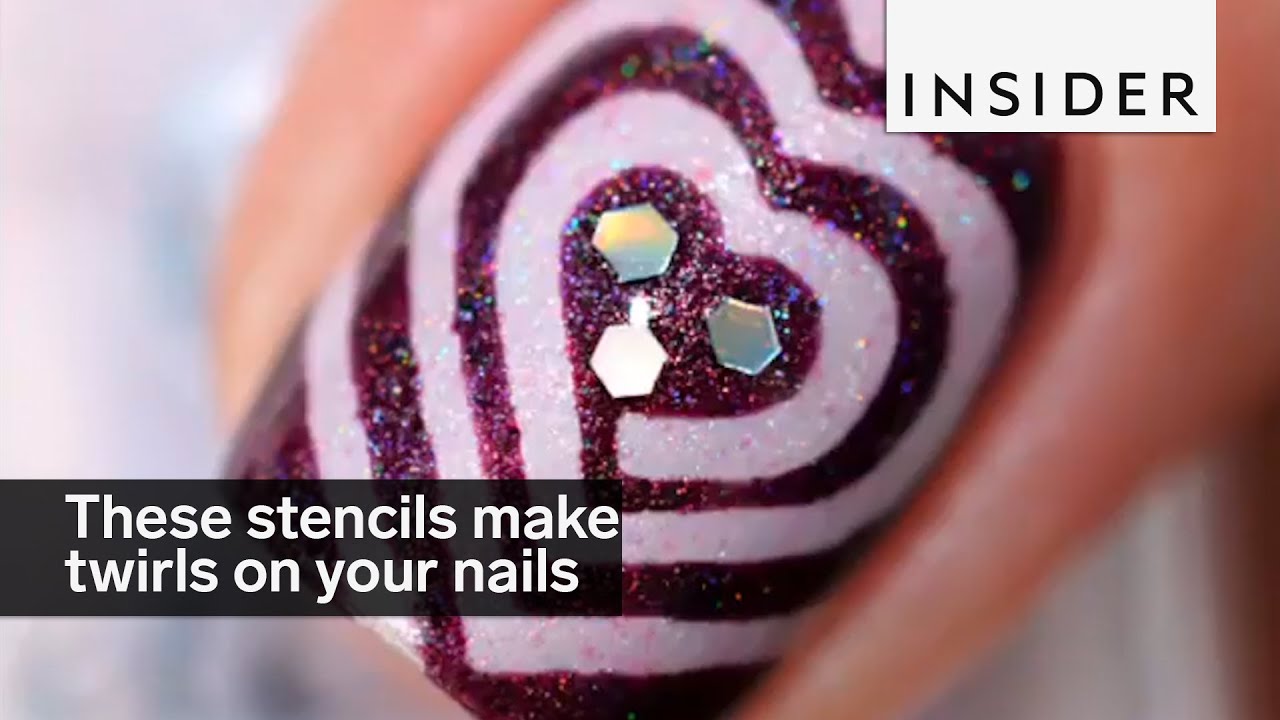 These stencils create easy twirls on your nails - YouTube