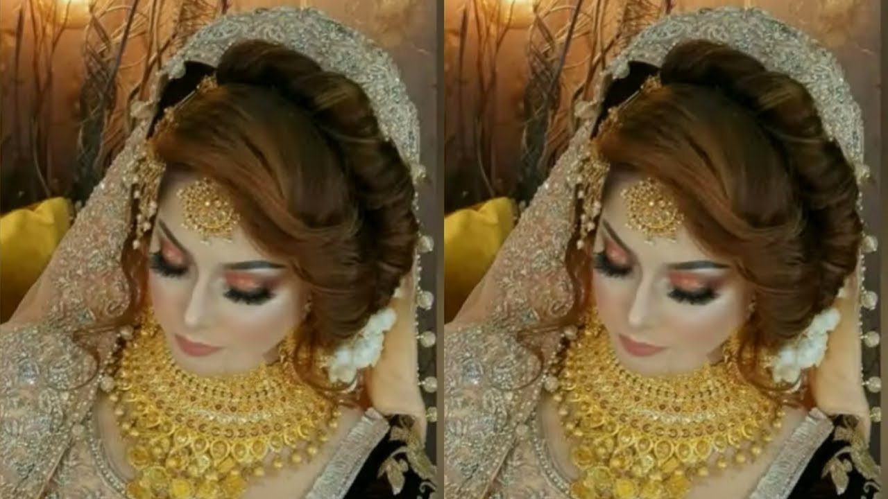 Gorgeous bridal hairstyle|Walima Hairstyle|Baraat hairstyle|Puff ...