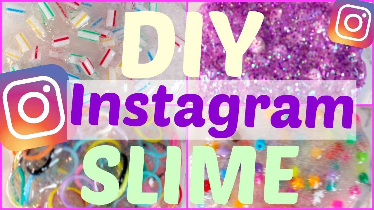 4 DIY Crunchy Instagram Slimes! Rainbow Loom, Perler Bead, Straw and ...