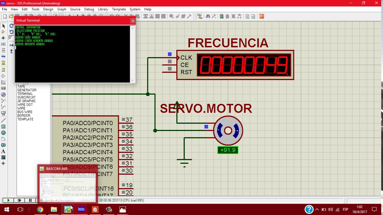 CONTROL DE POSICIÓN DE UN SERVOMOTOR CON ATMEGA - YouTube