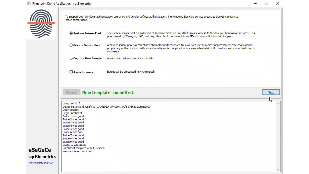 Delphi Fingerprint Enroll Windows Biometric Framework - YouTube