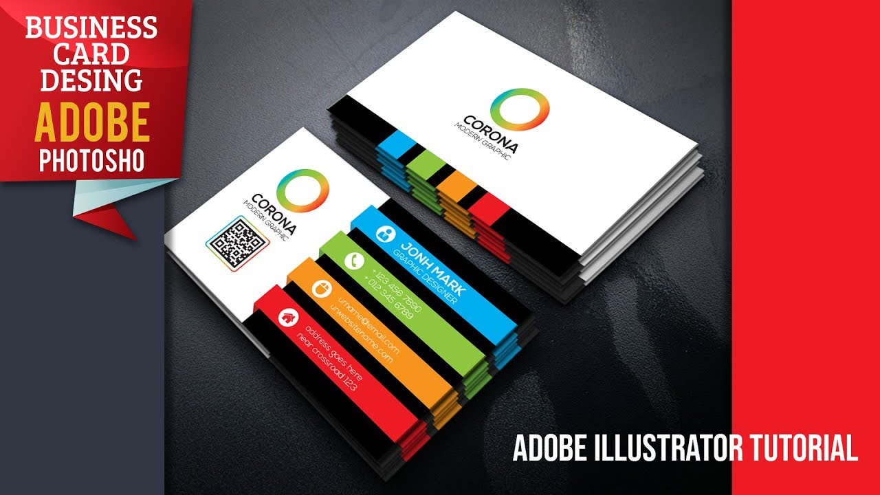 Professional Business Card Design Tutorial Illustrator - YouTube