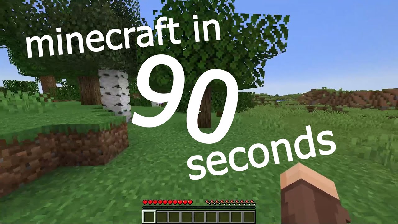 minecraft in 90 seconds - YouTube