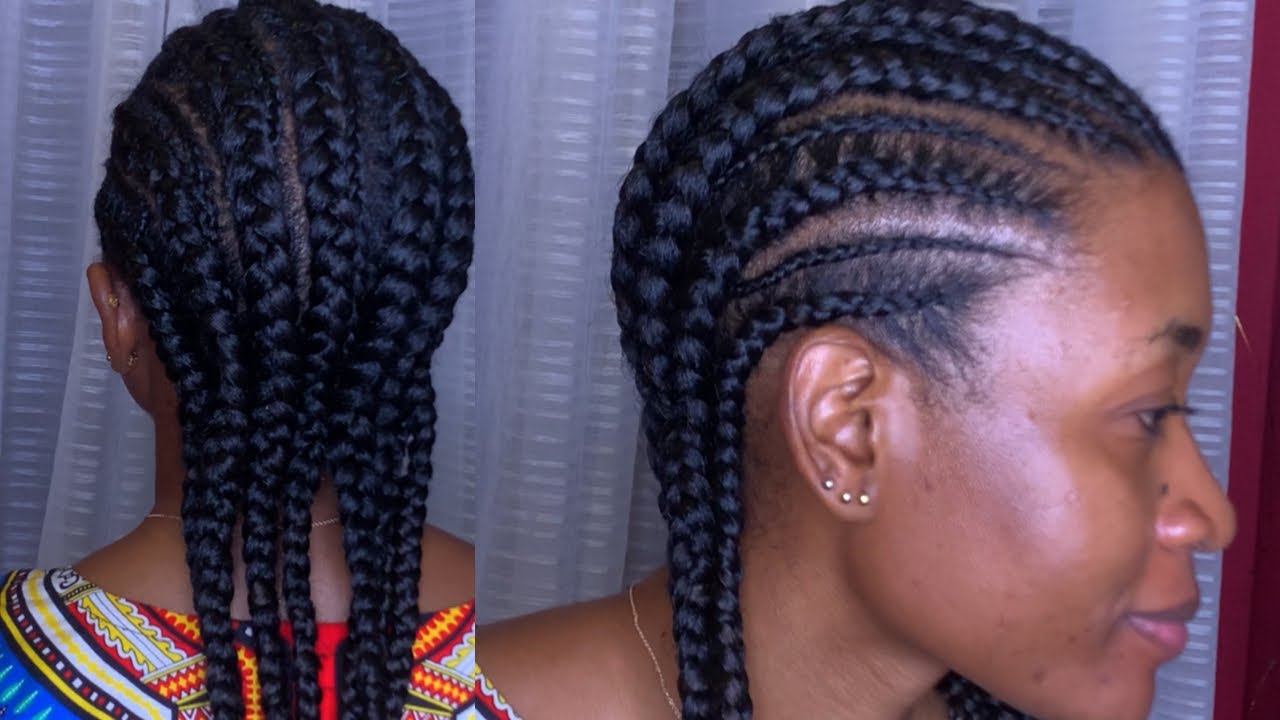 I tried feed in braids on myself for the first time:Easy feed in braids ...