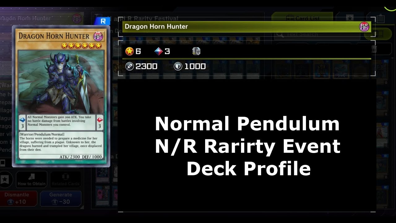 Normal Pendulum Master Duel N/R Event Deck Profile - YouTube
