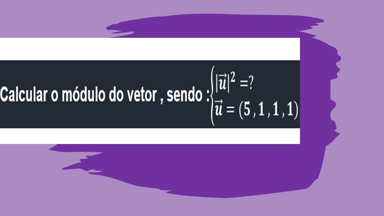 É MÓDULO DE VETOR/cálculo do módulo do vetor de quarta dimensão - YouTube