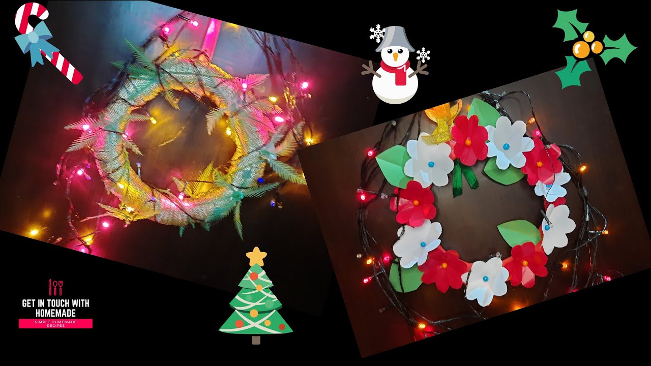 Christmas Decoration | Homemade Christmas Wreath | Christmas Wreath ...