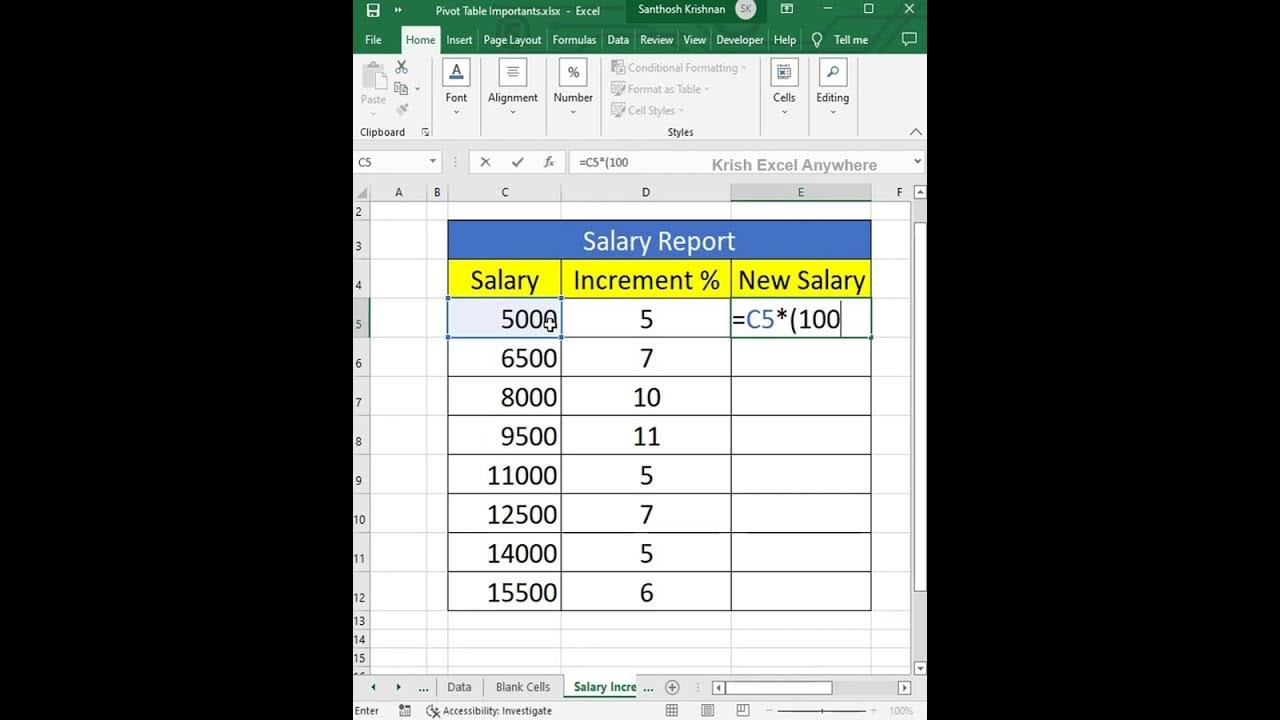 How To Calculate Increment In Salary Just 10 Seconds Krish Excel how-to-calculate-increment-in-salary-just-10-seconds-krish-excel