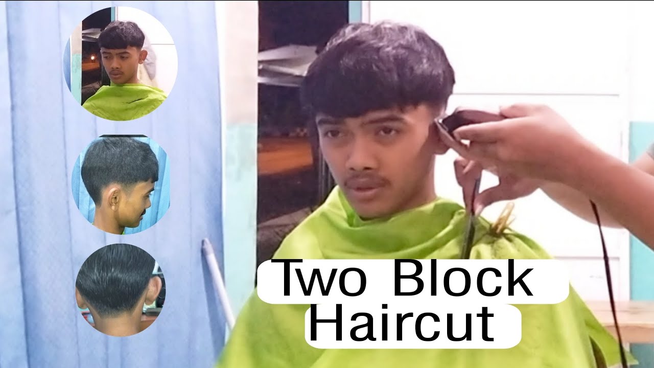 Cara Potong Rambut Two Block Haircut. Korean Hairstyle|| Mudah dipahami ...