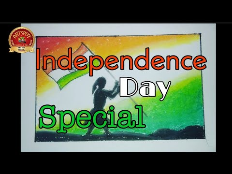 Independence day Special Art Drawing Painting oli pastel shading - YouTube