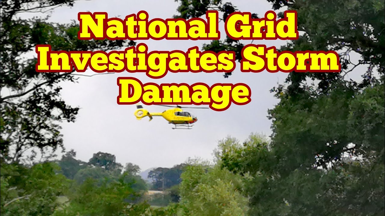 National Grid Investigates Storm Damage By Helicopter / - YouTube