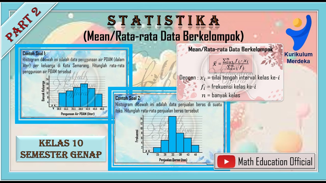 (PART 2) Menghitung Mean atau Rata-rata Data Berkelompok - YouTube