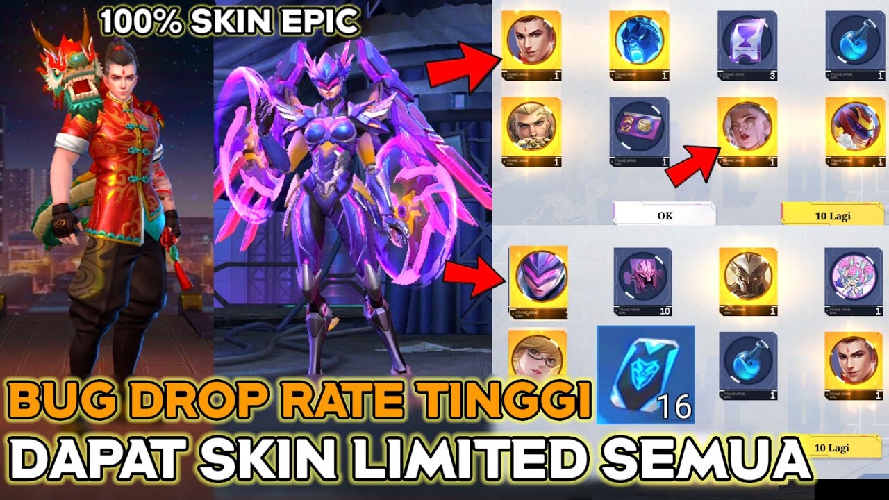 BUG DROP RATE TINGGI DAPAT SKIN LIMITED SEMUA, CUMA MODAL TIKET ASPIRANTS 2024 - YouTube