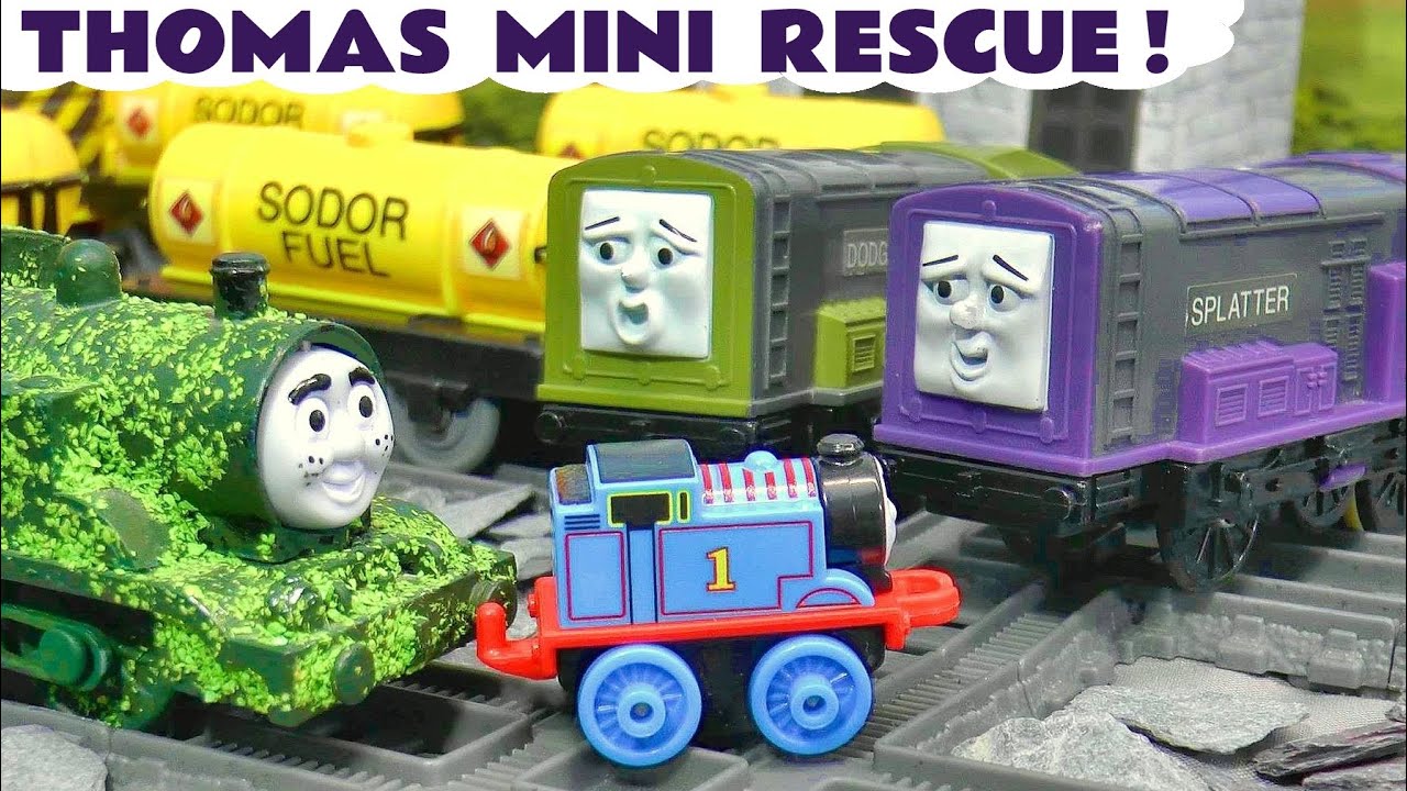 Tom Moss Toy Train Story with Splatter & Dodge - YouTube