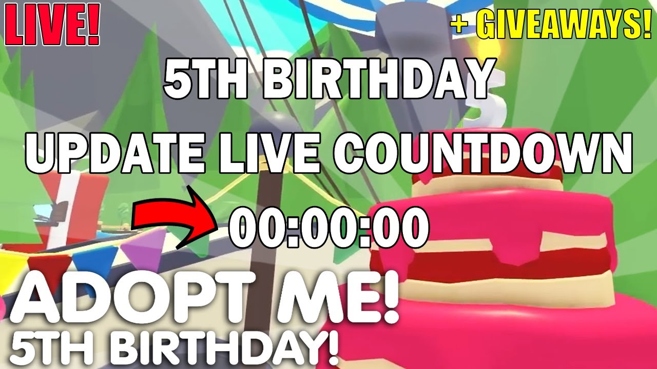 🔴Adopt Me LIVE Countdown 5TH BIRTHDAY UPDATE🦋NEW BUTTERFLY & MORE! 🌿 ...