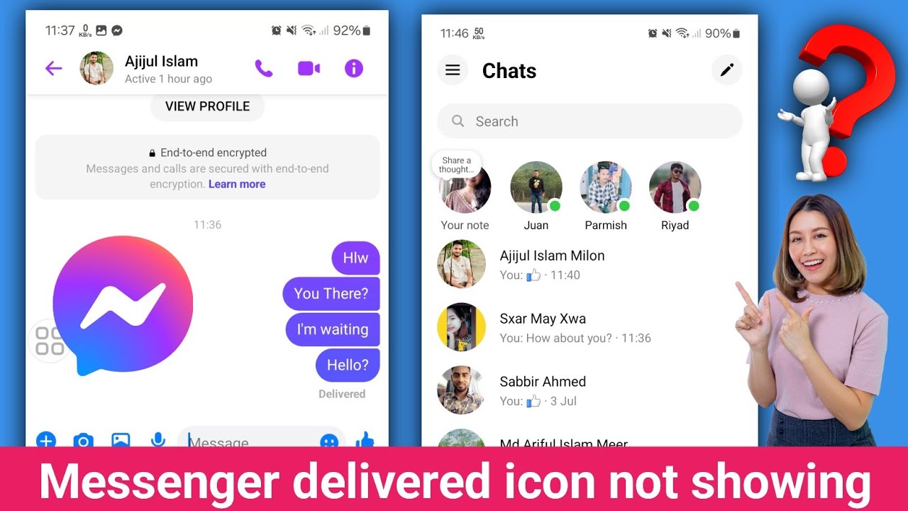 Messenger delivered icon not showing | missing | Messenger delivered ...