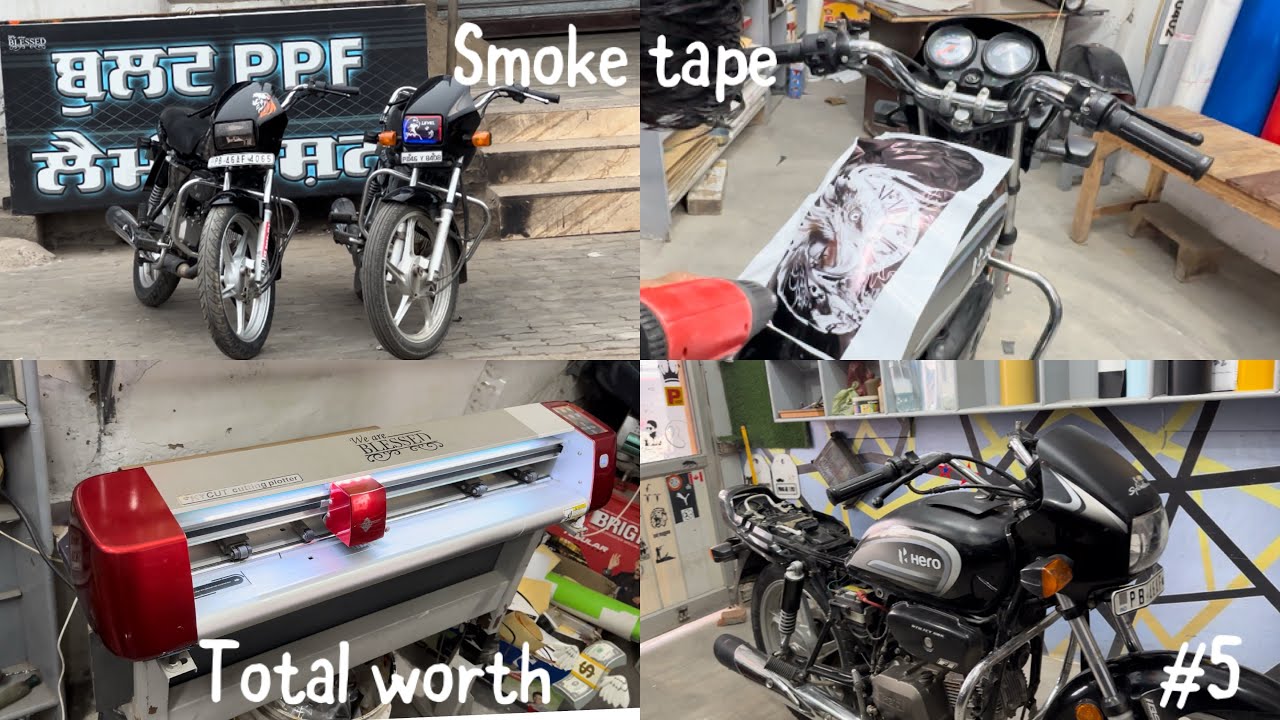 Smoke tape on splendor 🦁| lion sticker | Amol arts wale veer ne lati ...
