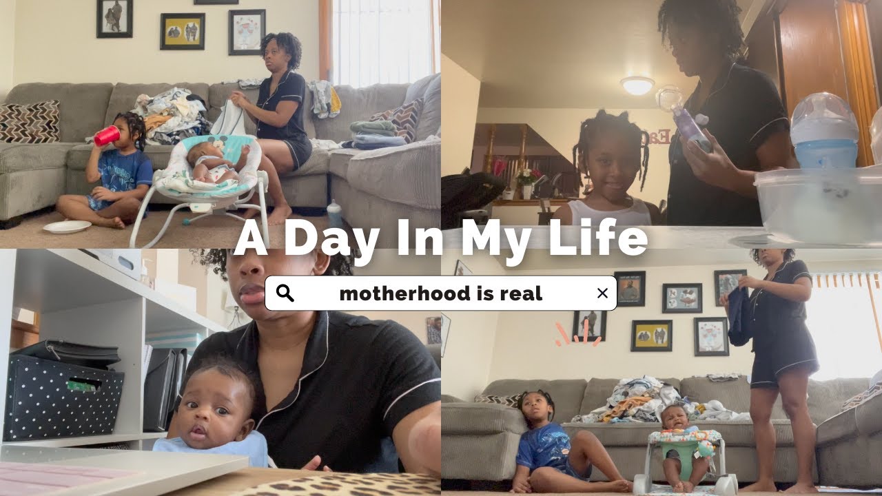 Realistic day in the life of a mom ~ motherhood is real - YouTube