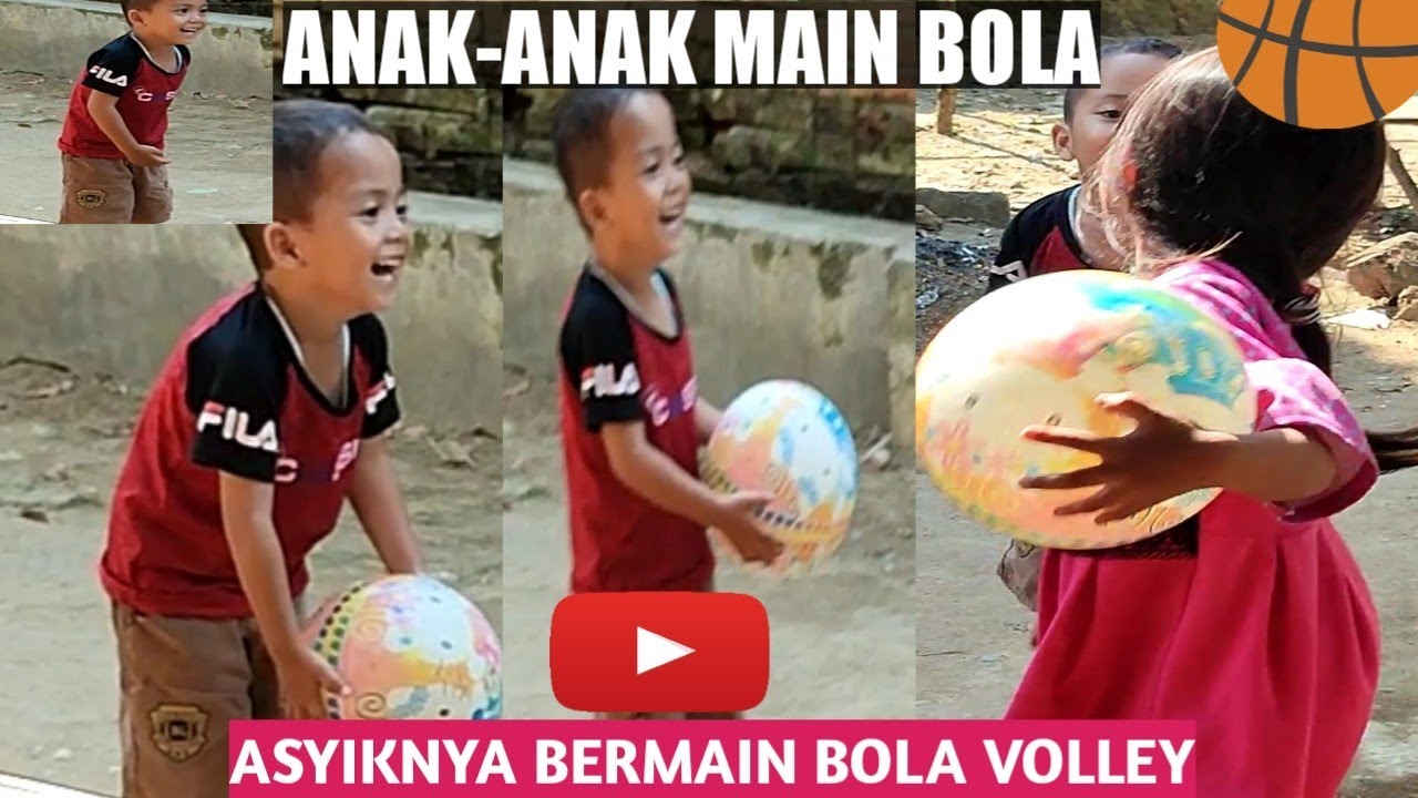 asyiknya main bola//main bola volley//anak-anak main bola - YouTube