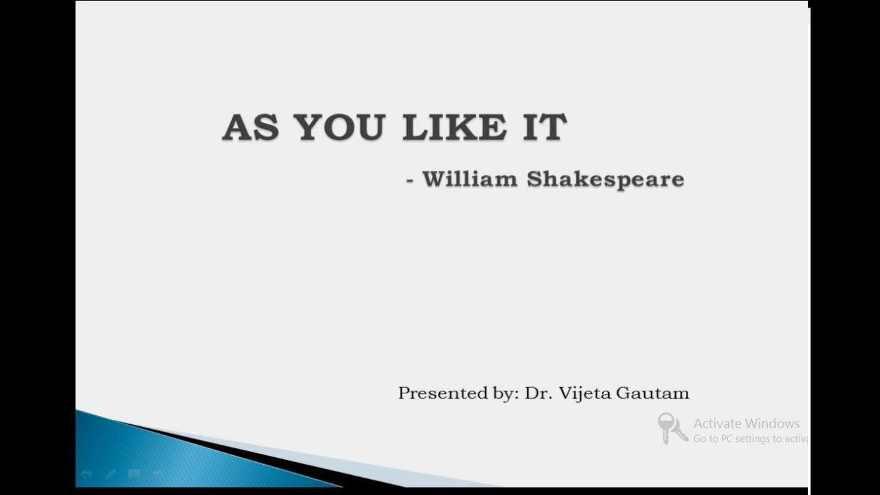 As You Like It - William Shakespeare| English - YouTube
