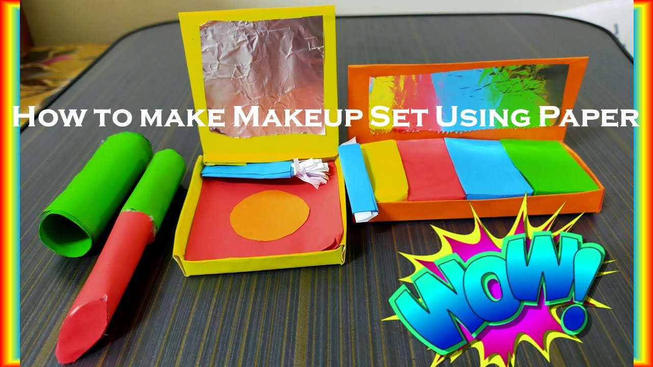 How to Make Makeup set for kids using paper[Lipstick, Eyeshadow ...
