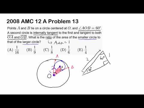 2008 AMC 12 A Problem 13 (Tangent Circles, 30-60-90 Triangle) - YouTube