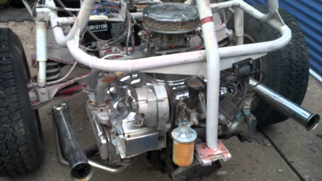 140hp corvair sandrail motor. Running - YouTube
