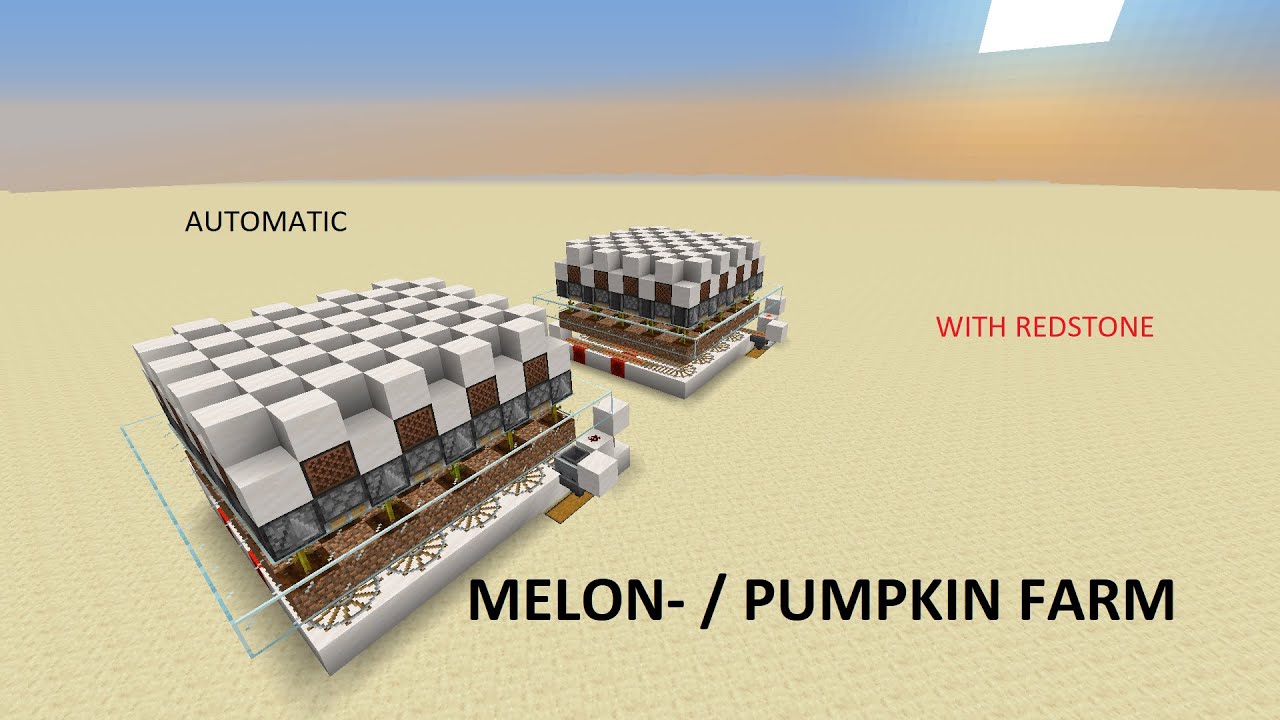 Auto Melon- / Pumpkin Farm | Redstone Tutorial - YouTube