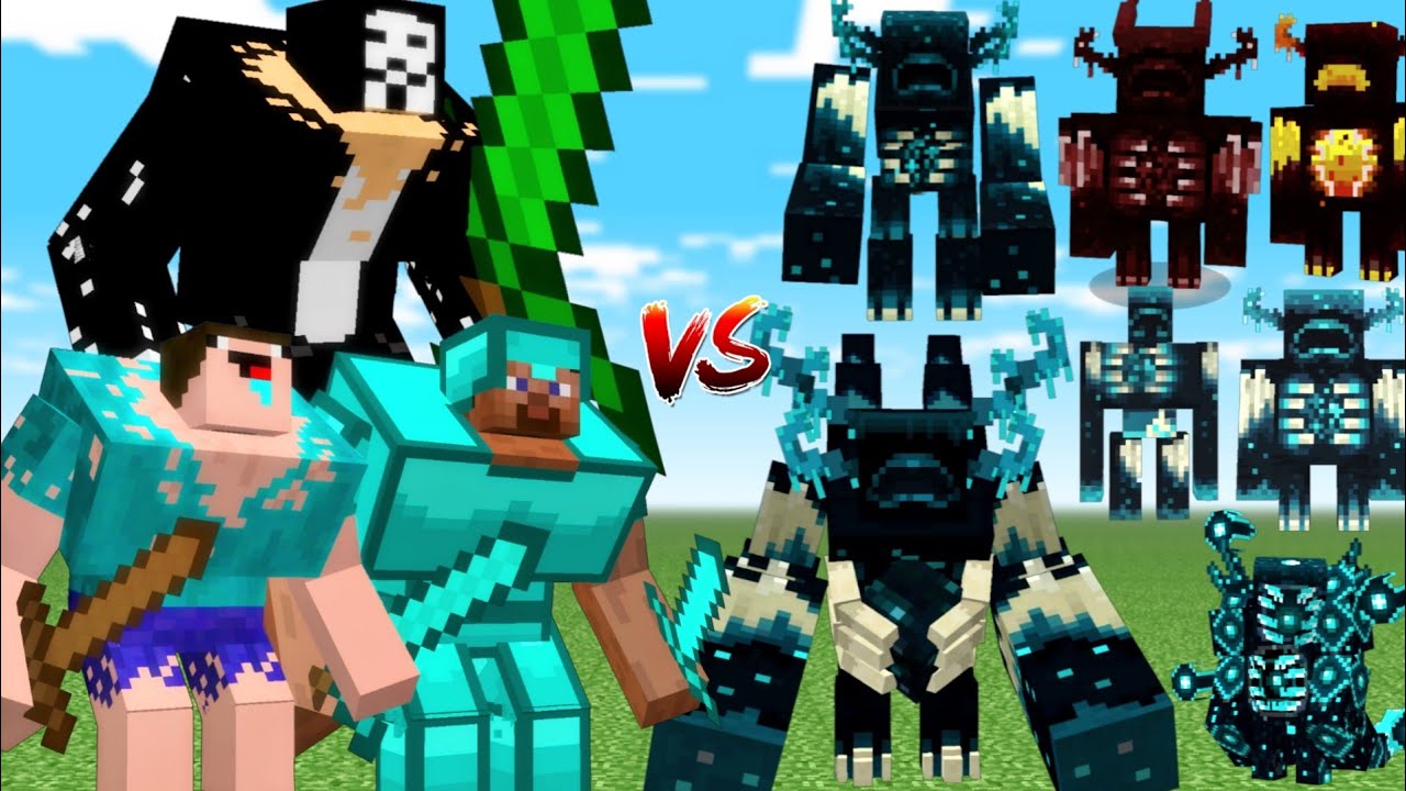 MUTANT NOOB,PRO & HACKER vs ALL WARDEN! - YouTube