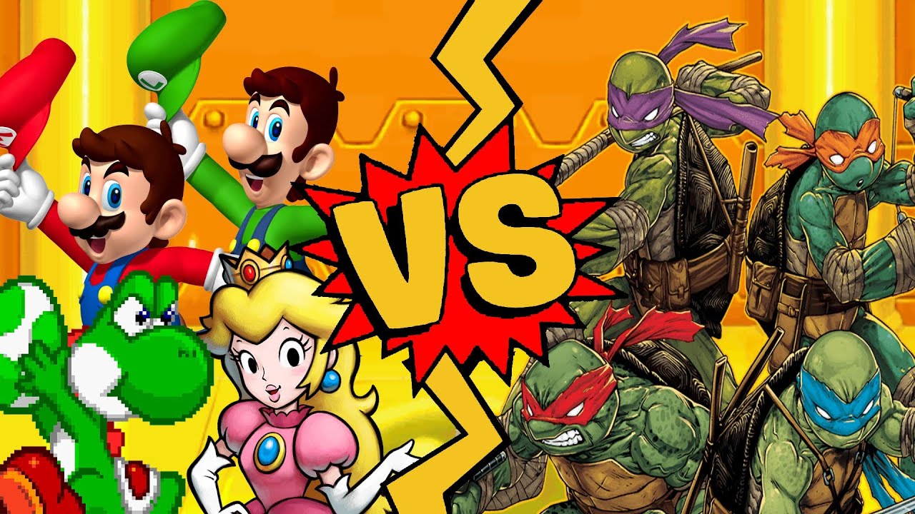 M.U.G.E.N Battles | Mario/Luigi/Yoshi/Peach vs Leonardo/Michelangelo ...