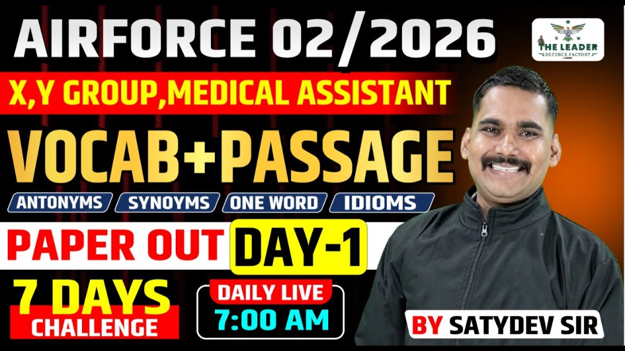 AIRFORCE 02/2026 X, Y, Medical Assistant | Synonyms Antonyms , One Word ...