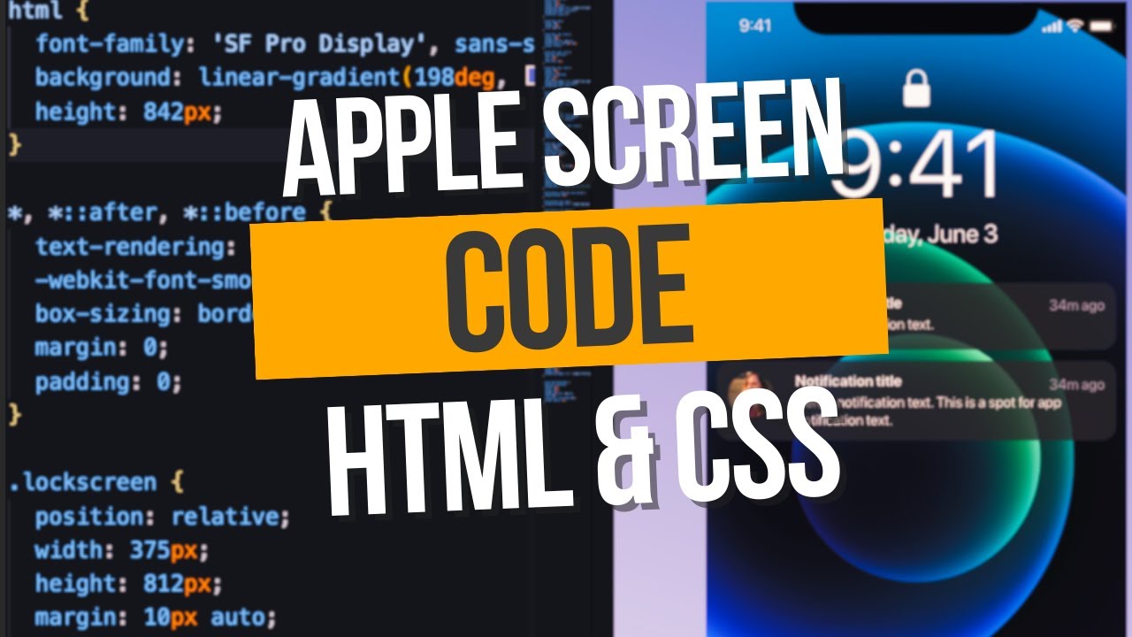 Code Css Html Iphone Lockscreen No Talking Code Html Css Youtube 8152