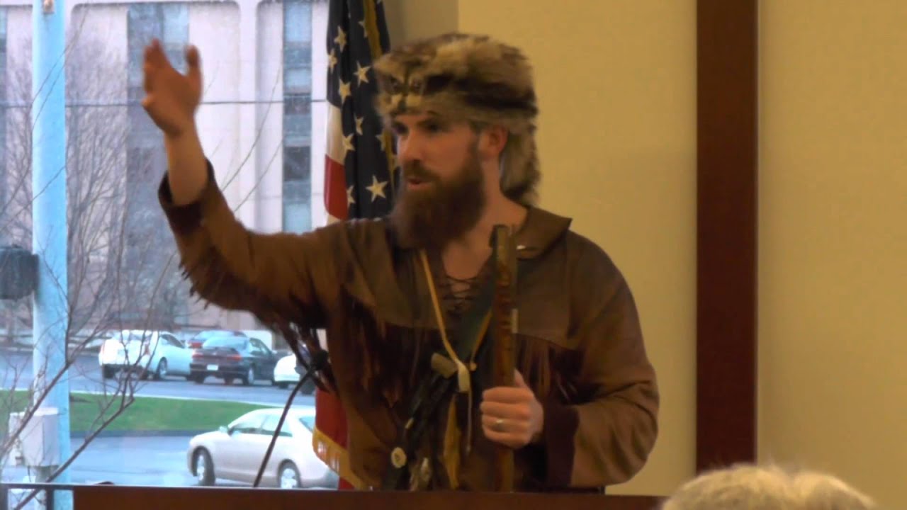 Mountaineer Jonathan Kimble passes rifle to newcoming mascot Michael ...