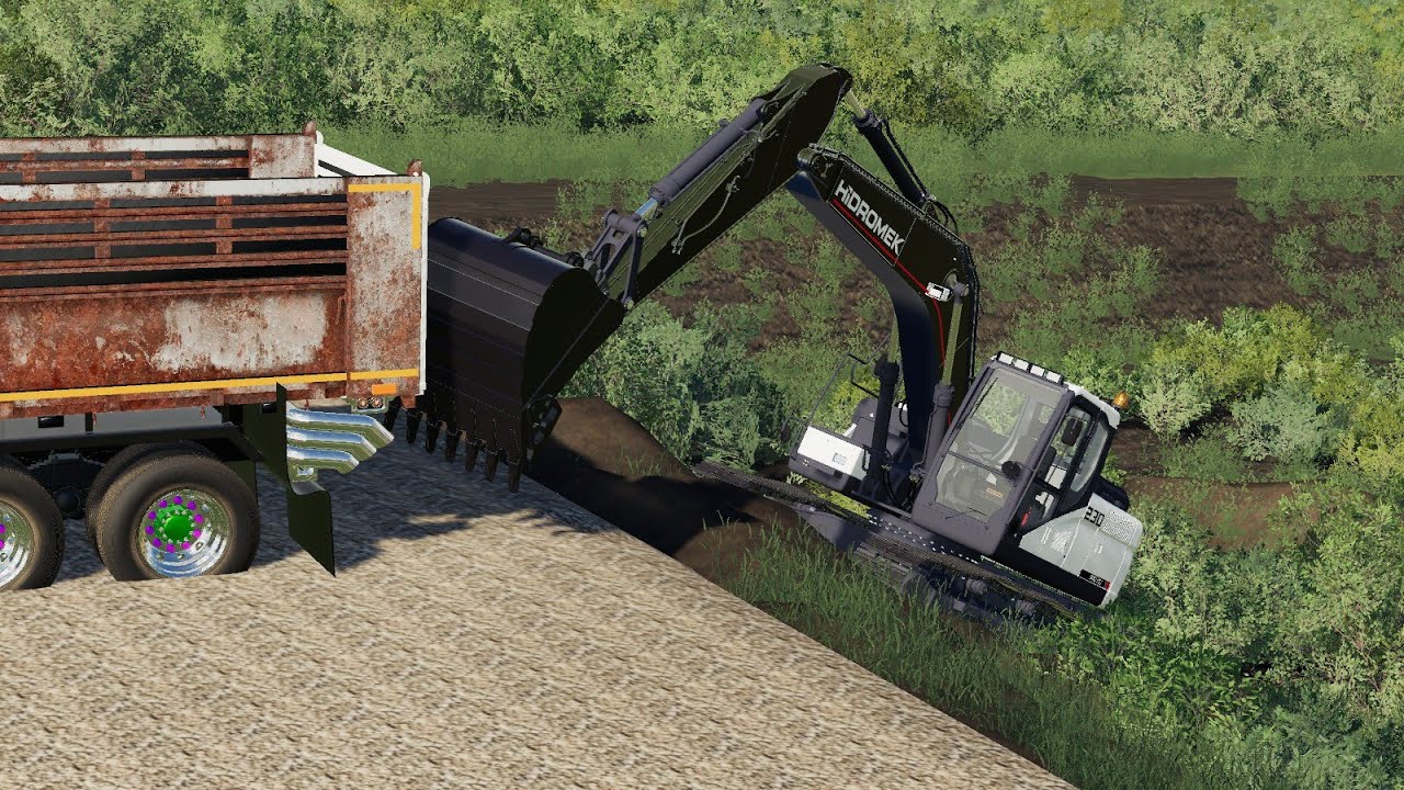 แจกMODรถขุด HIDROMEK HMK230LC อัดเต็มกล่อง HINO🔰💥#Fs19ไทย #เกม Farming ...