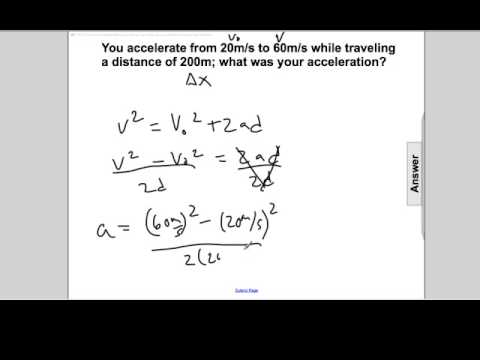 Kinematics - Kinematics Equation 3 Q68 - YouTube