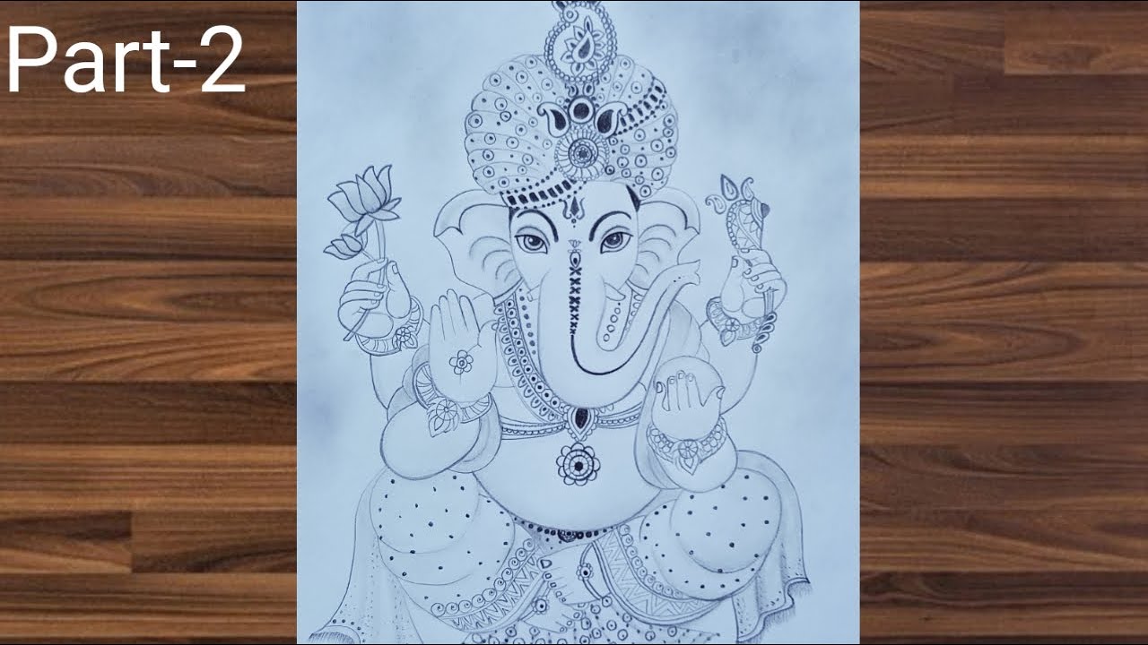 How to draw Ganpati Bappa/part-2/Easy idol Ganesha drawing/Ganesha ...